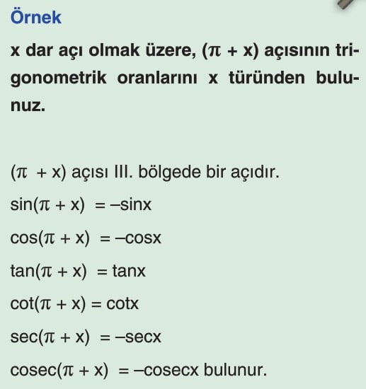 90 dan büyük açıların trigonometrik değerleri örnekleri 2