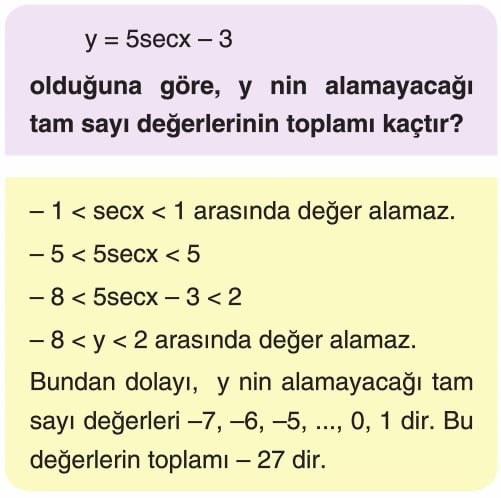 Sekant ve Kosekant Fonksiyonları konu anlatımı soruları çözümleri 11. Sınıf