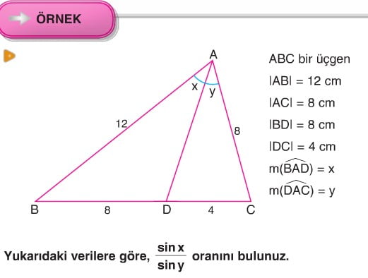 Sinüs Teoremi konu anlatımı test soruları çözümleri 11. Sınıf