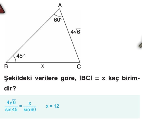 Sinüs Teoremi konu anlatımı test soruları çözümleri 11. Sınıf