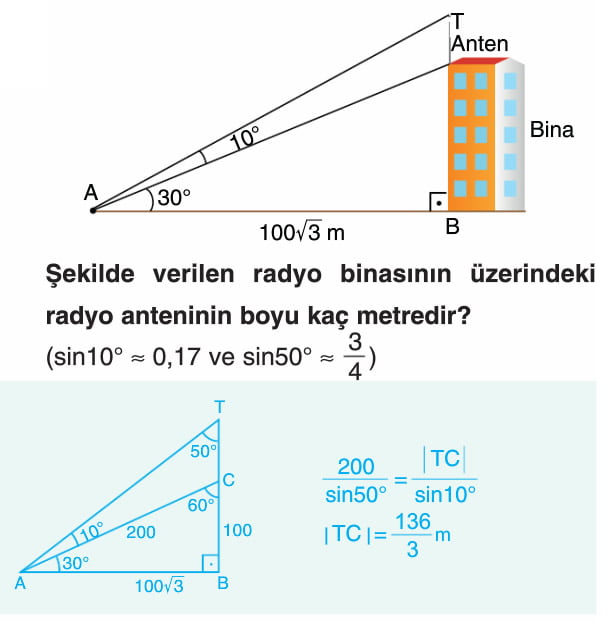 Sinüs Teoremi konu anlatımı test soruları çözümleri 11. Sınıf