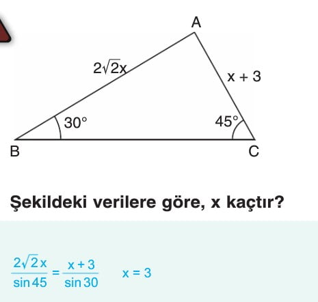 Sinüs Teoremi konu anlatımı test soruları çözümleri 11. Sınıf