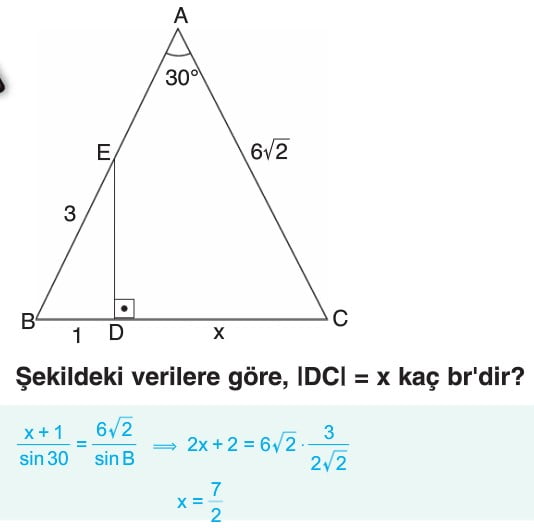 Sinüs Teoremi konu anlatımı test soruları çözümleri 11. Sınıf