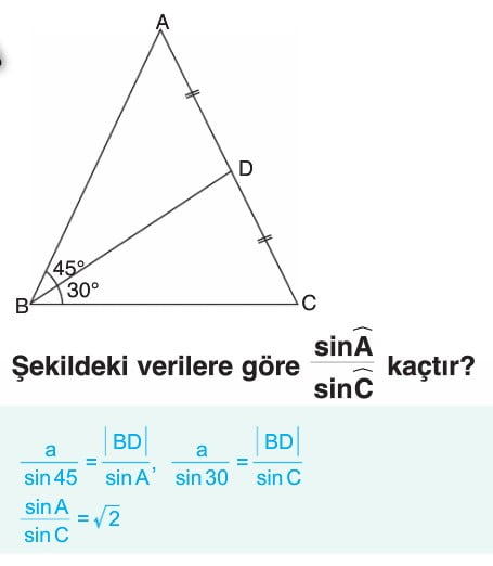 Sinüs Teoremi konu anlatımı test soruları çözümleri 11. Sınıf
