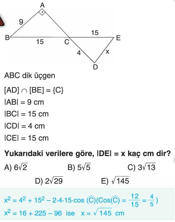 Sinüs ve Kosinüs Teoremleri konu anlatımı soruları çözümleri 11. Sınıf