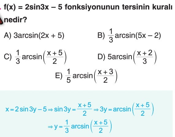 Ters Trigonometrik Fonksiyonlar soruları 16
